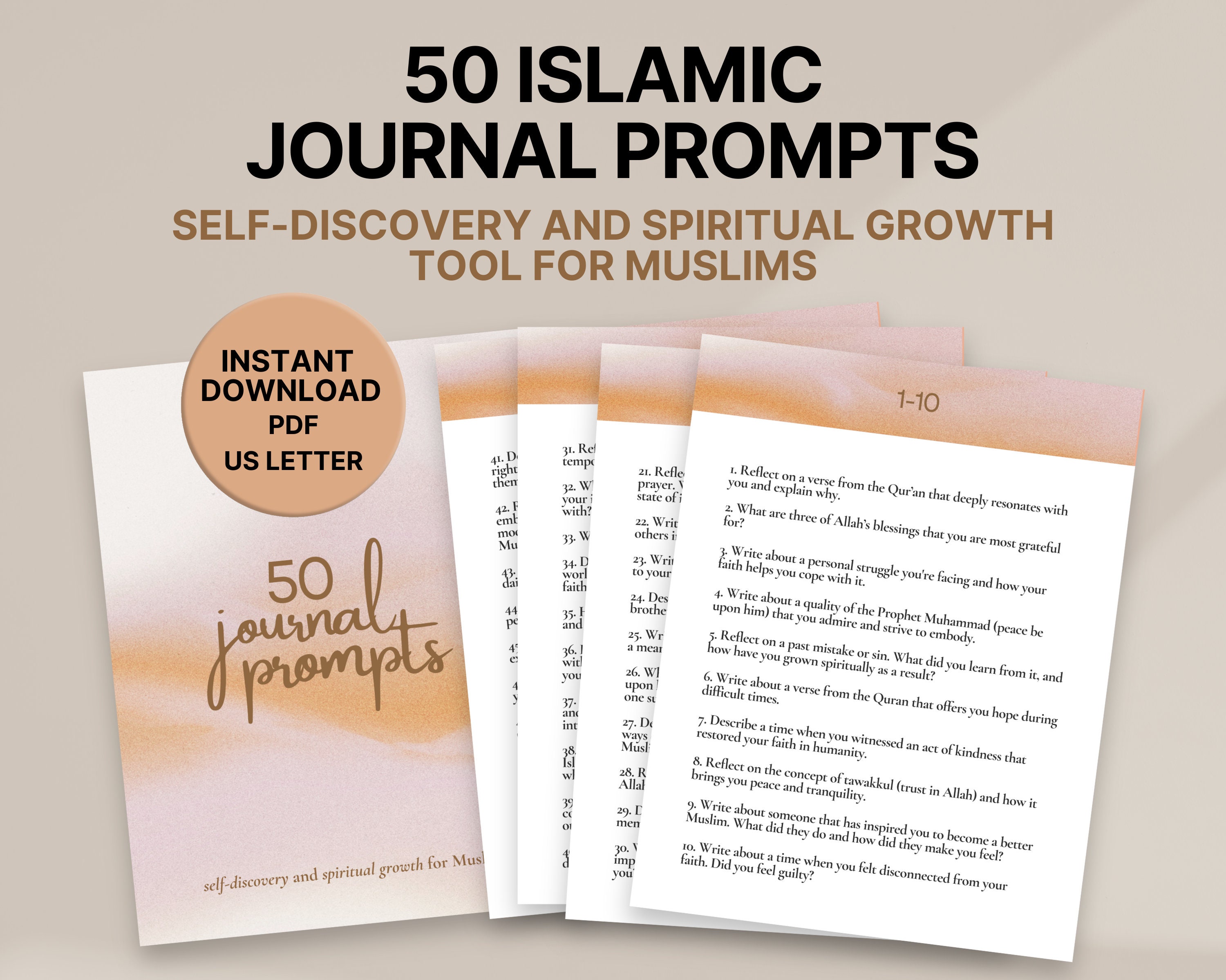 50 Islamic Journal Prompts, Printable Journaling Prompts for Muslims ...