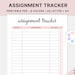 Printable Assignment Tracker, Assignment Log, Homework Checklist ...