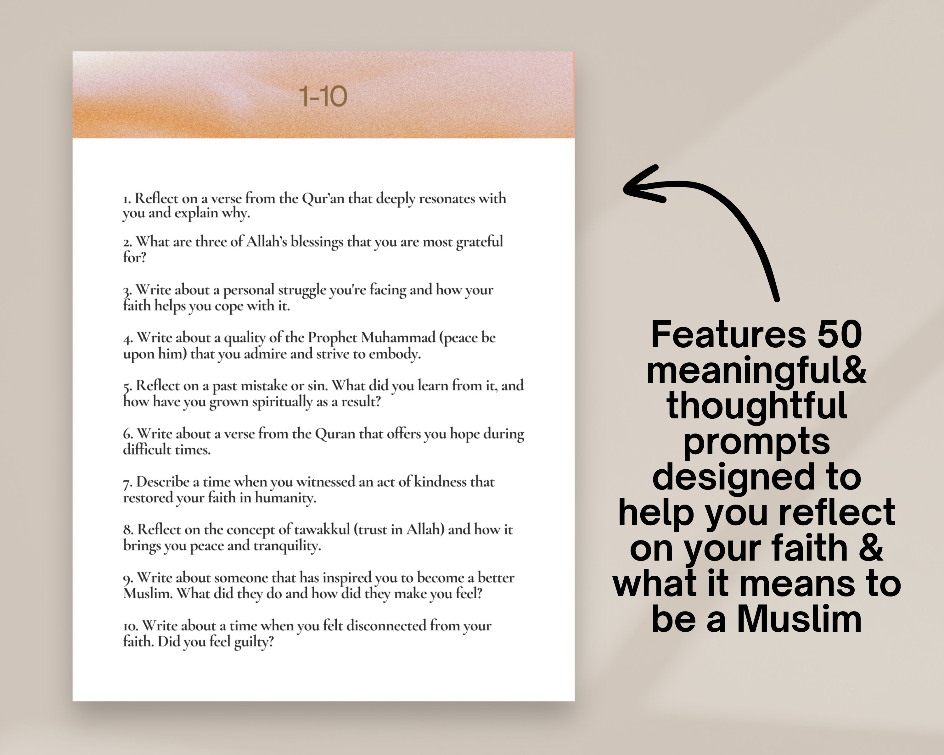 50 Islamic Journal Prompts, Printable Journaling Prompts for Muslims ...