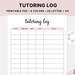 Printable Tutoring Log, Basic Tutoring Tracking Sheet, Income Tracker ...