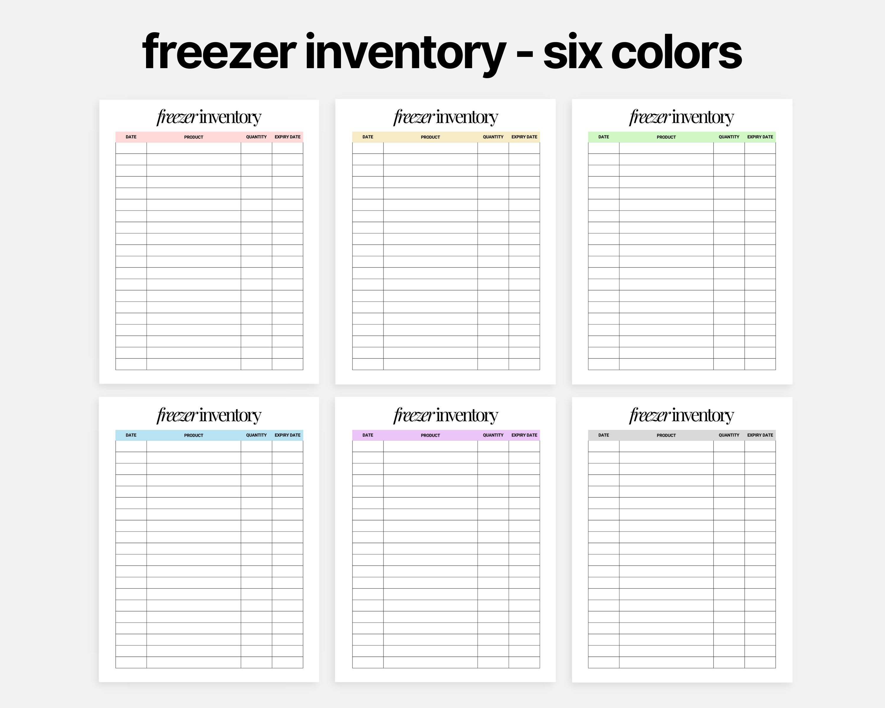 Printable Kitchen Inventory Trackers, Food Inventory Log, Fridge ...