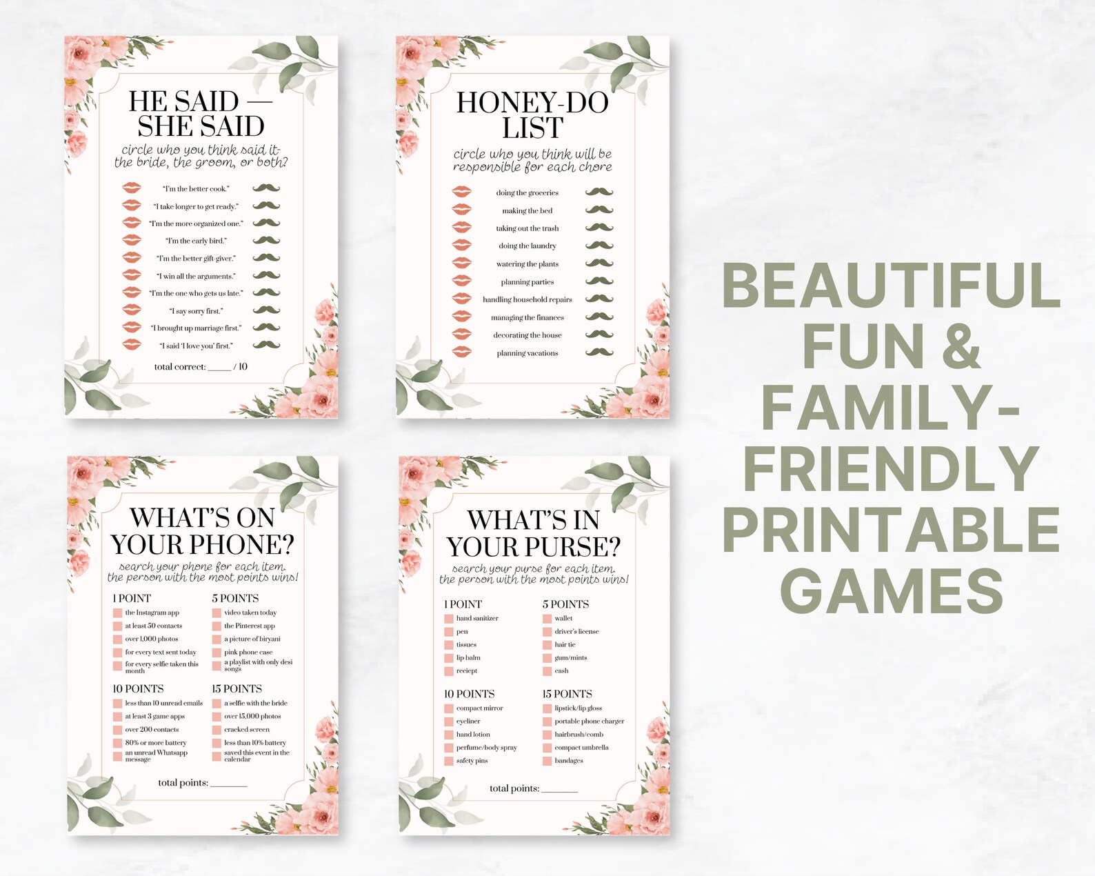 Printable Desi Bridal Shower Games Bundle, Pakistani/indian/south Asian ...