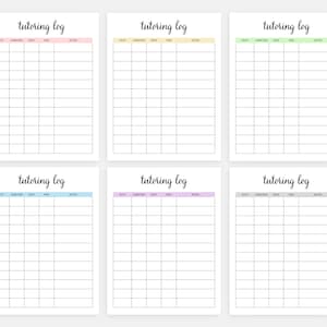 Printable Tutoring Log, Basic Tutoring Tracking Sheet, Income Tracker ...