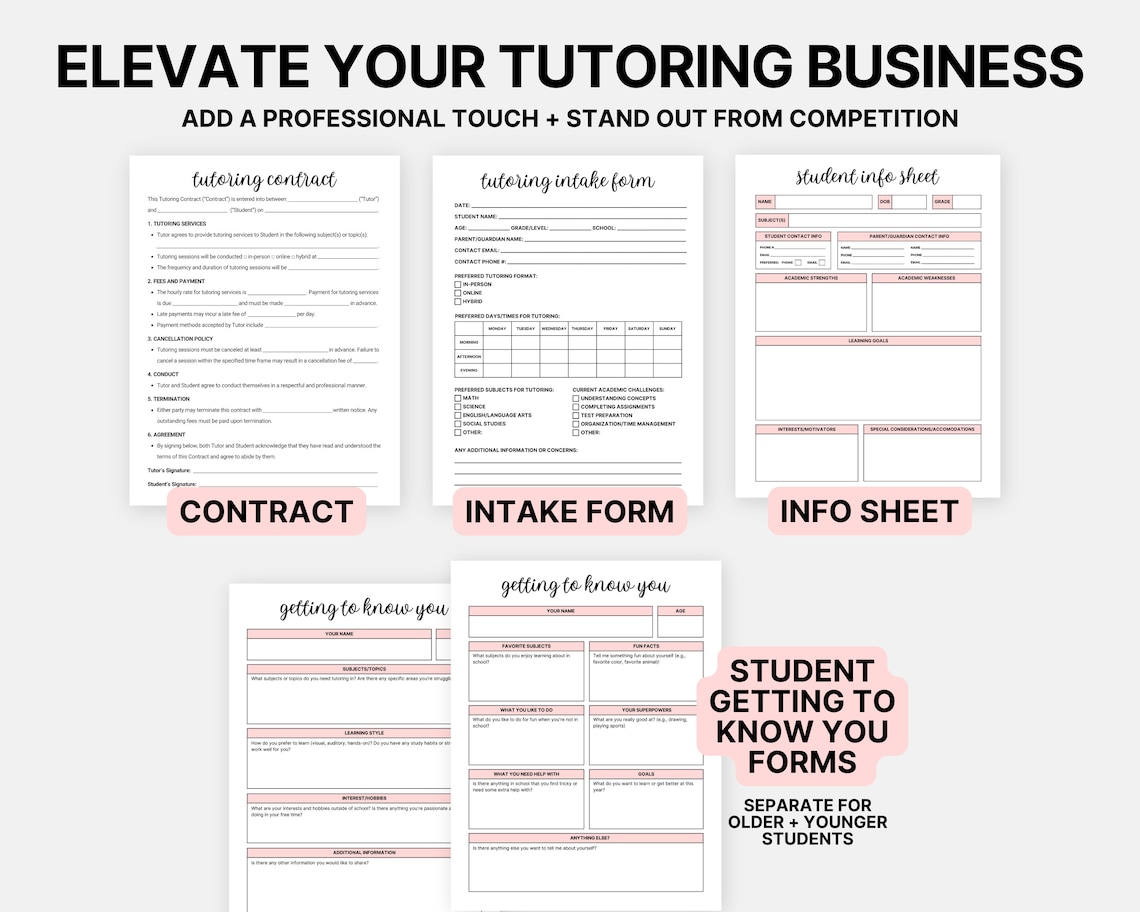 Printable Tutoring Business Planner, 40 Pages, Tutor Planner, Tutoring ...
