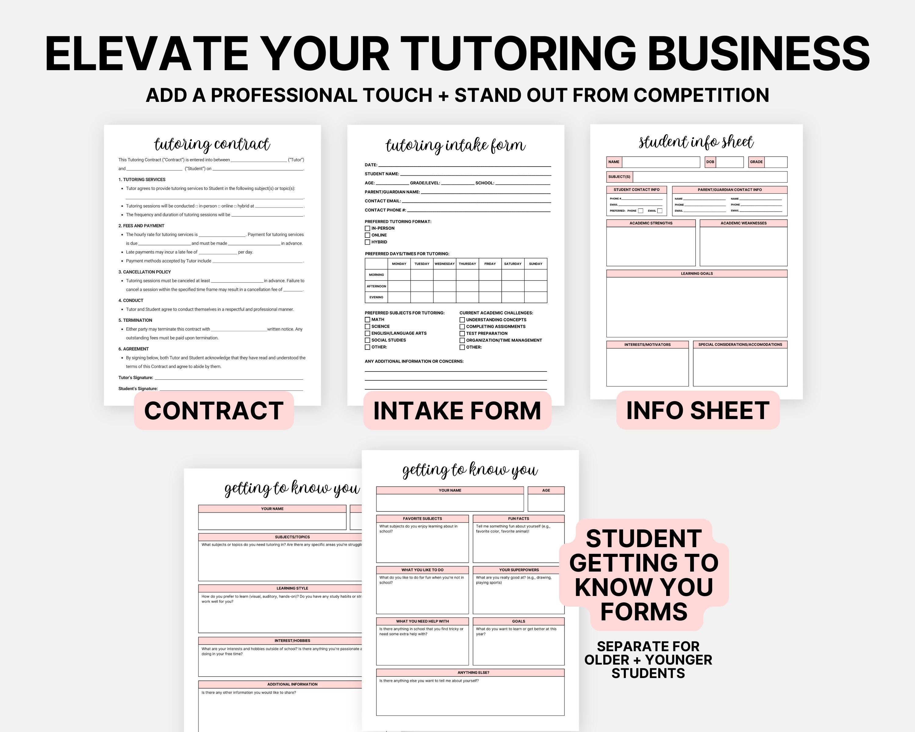 Printable Tutoring Business Planner, 40 Pages, Tutor Planner, Tutoring ...