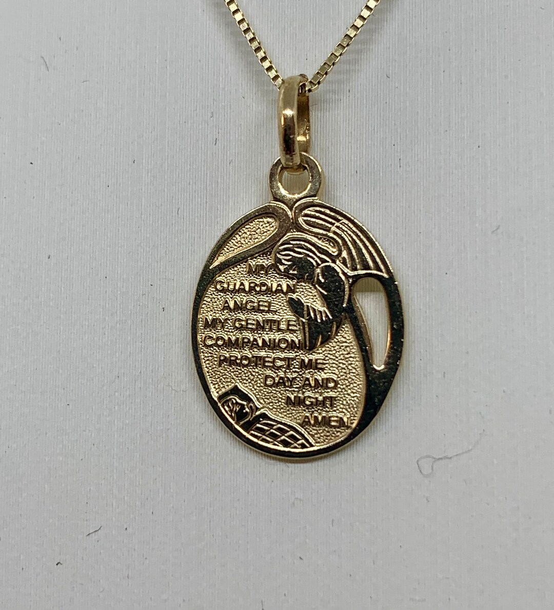 My Guardian Angel Protect Me Praying Charm 14k Yellow Gold With Box ...