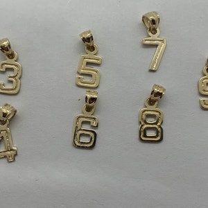Custom Make 14K Solid Gold Sports Number Pendant/charm , Minimalist ...