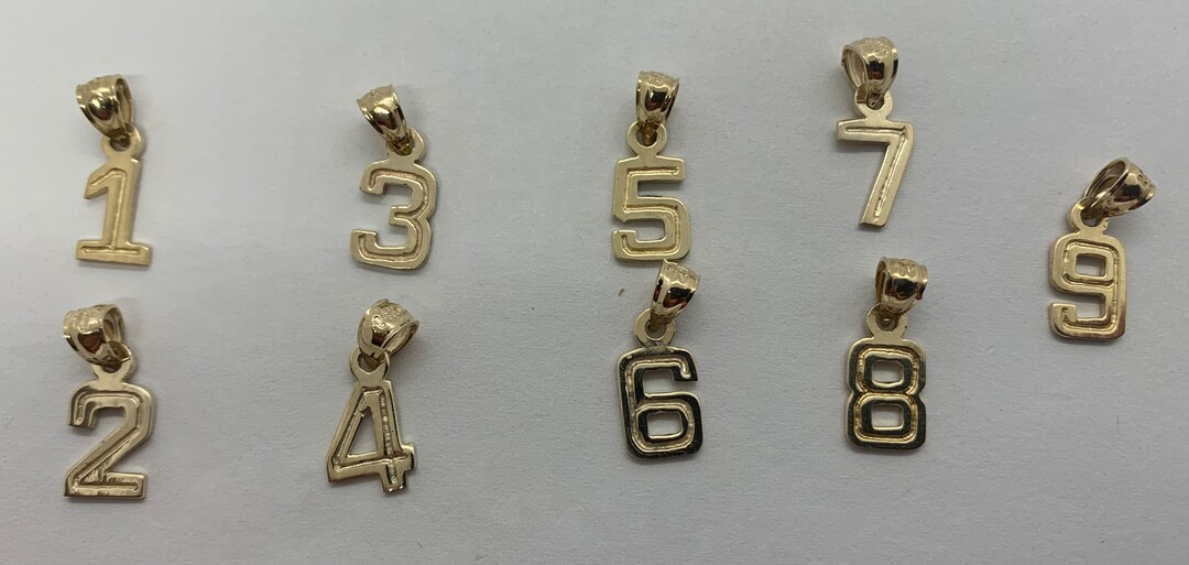 Custom Make 14K Solid Gold Sports Number Pendant/charm , Minimalist ...
