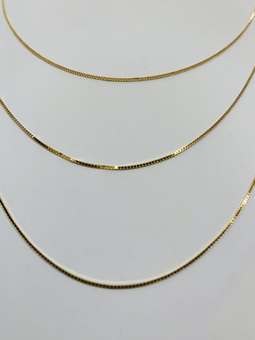 14k Solid Gold Box Chain Necklace: Minimalist Style - Etsy