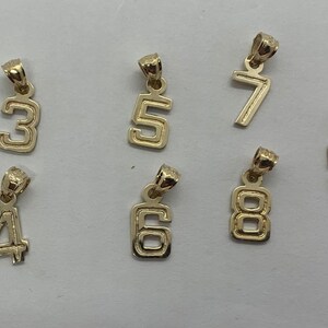 Custom Make 14K Solid Gold Sports Number Pendant/charm , Minimalist ...
