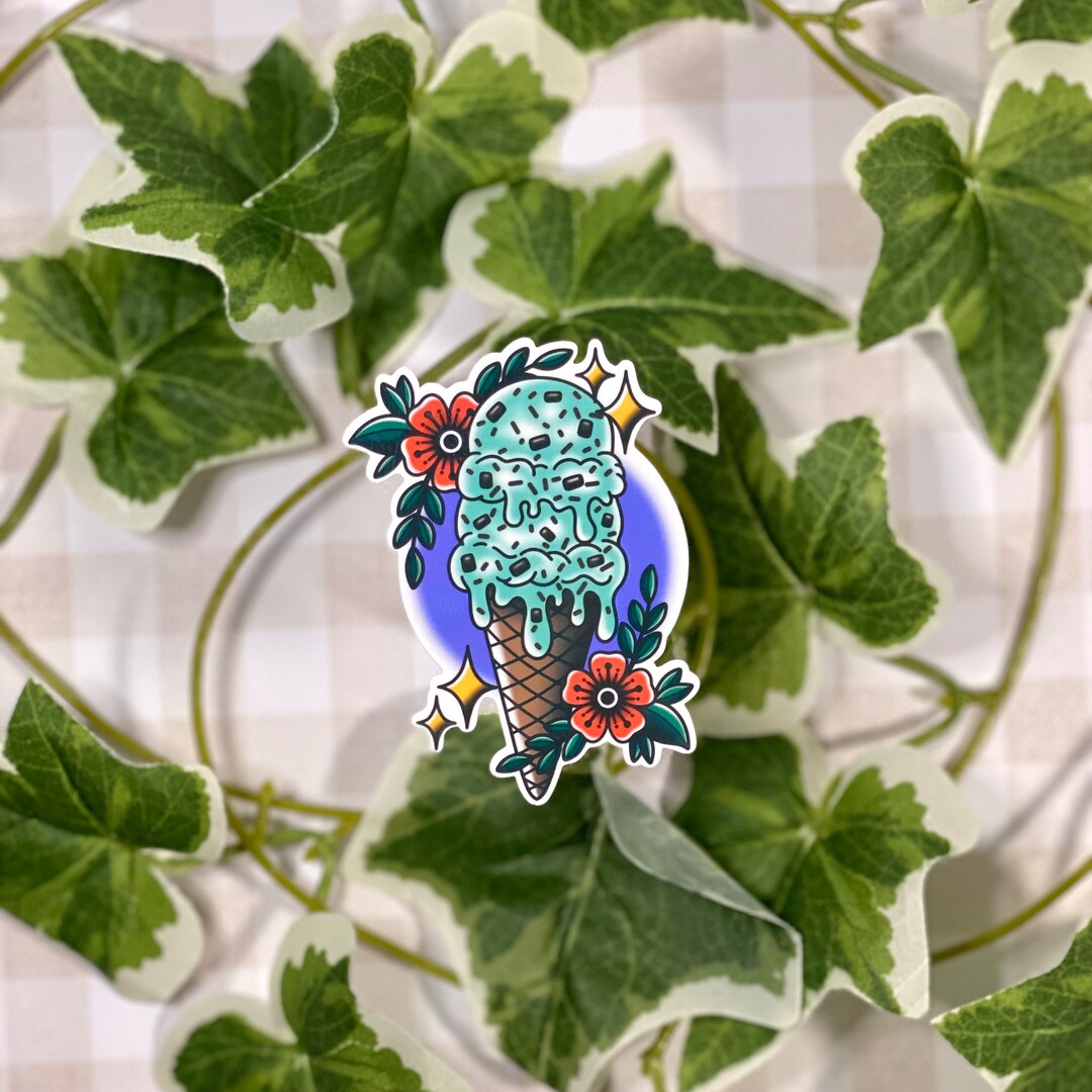 Mint Chip Ice Cream Sticker - Etsy