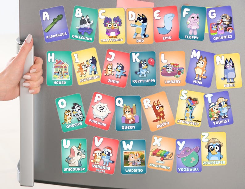 Bluey Alphabet Magnets - Etsy