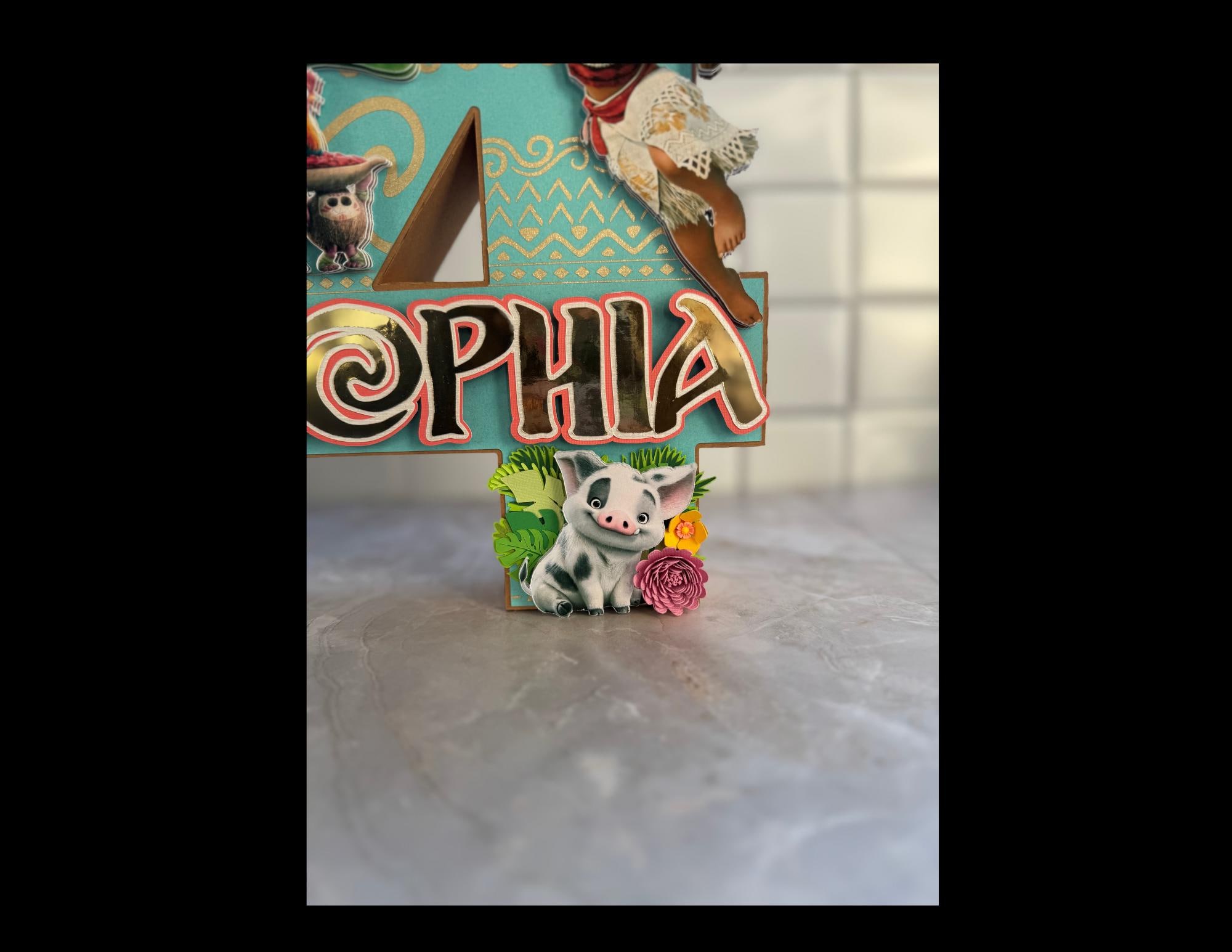 Personalized Custom Moana 3D Birthday Number - Custom Party Decoration ...