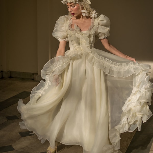 Ivory Ruffle Dress - Etsy