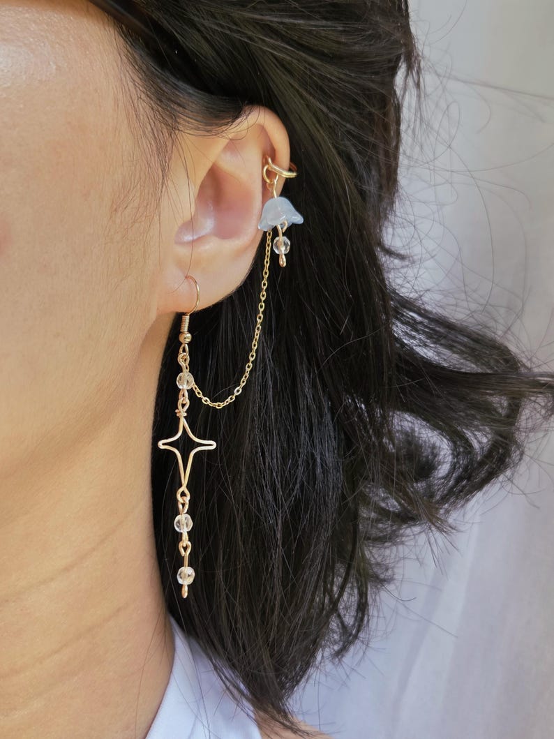 Zoey Kpop Demon Hunters Earrings | Small Star Chain Dangles, No ...