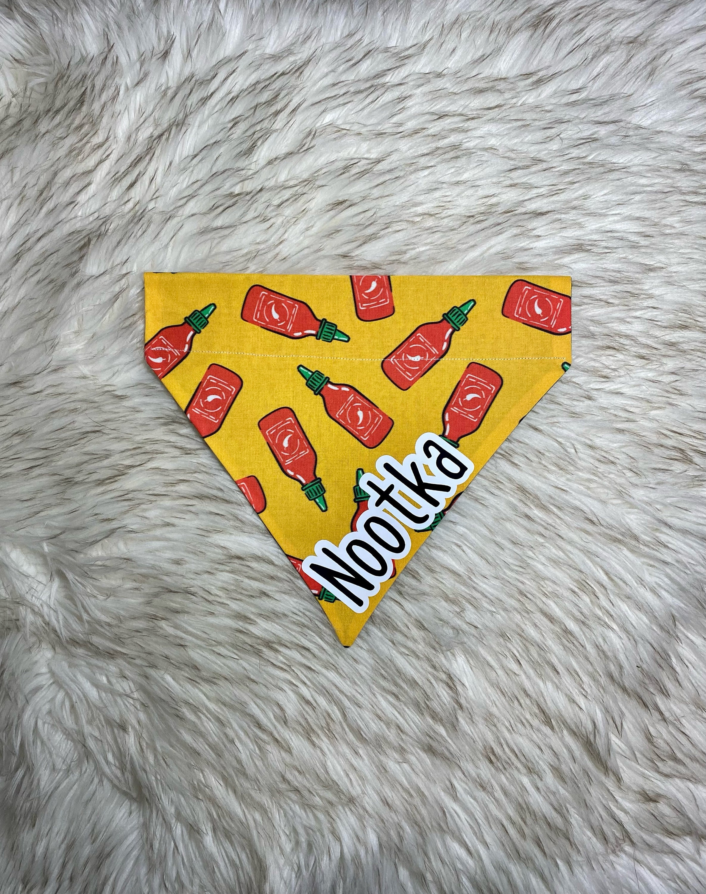 Personalized Sriracha Dog Bandana and Scrunchie | Etsy