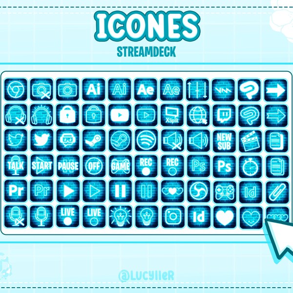 Neon Blue App Icons - Etsy