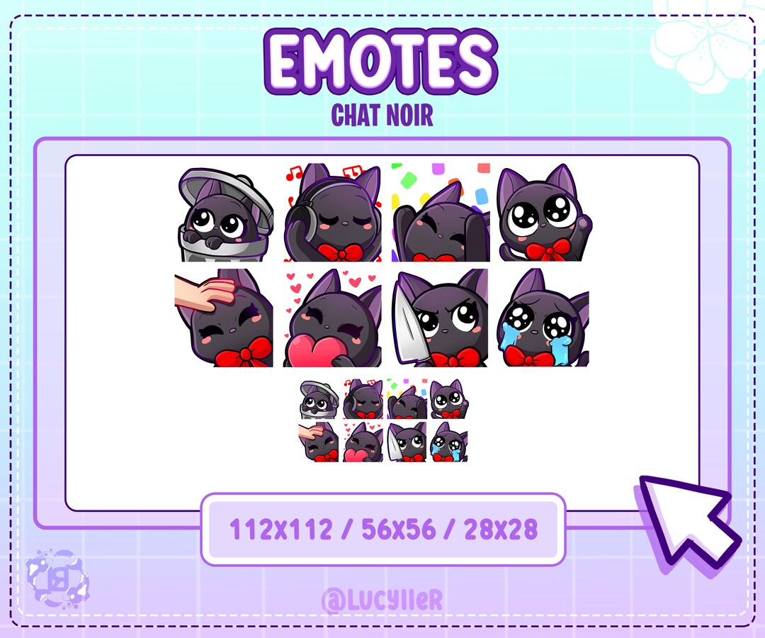 Black Cat / Kiki Twitch Discord and Kick Emotes Pack - Etsy
