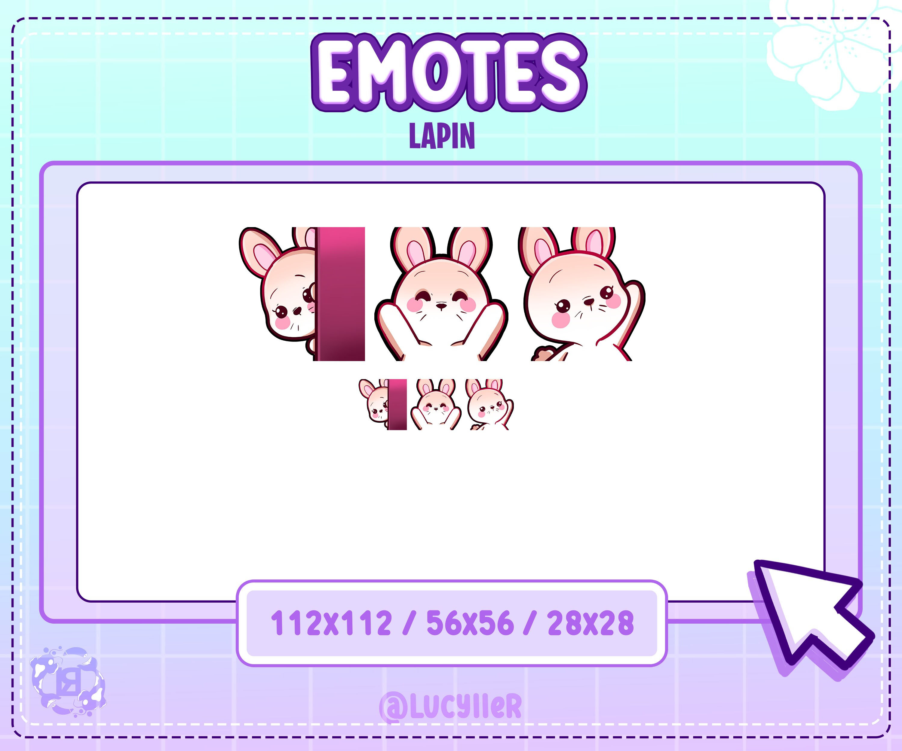 Small Emotes Rabbit Twitch Discord Cute - Etsy
