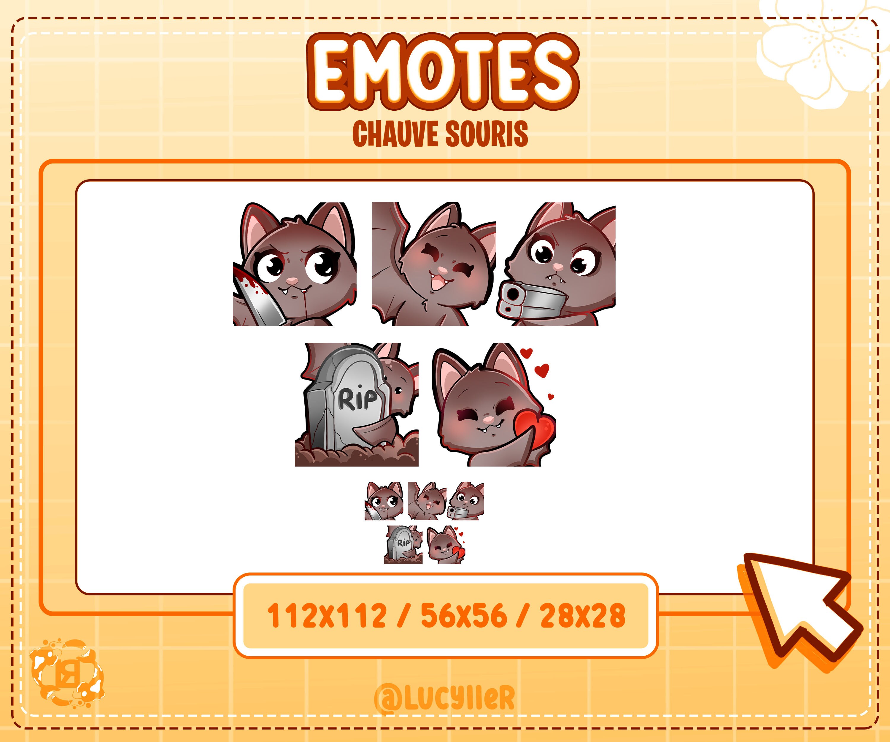 Bat Emotes Twitch Kick Discord Cute Halloween - Etsy