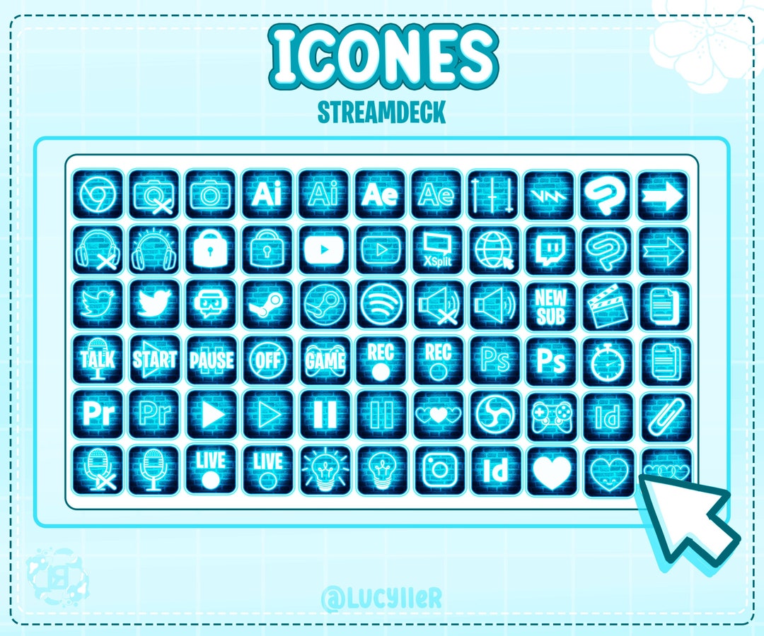 Icons Elgato Streamdeck Neon Blue App Twitch Discord - Etsy UK