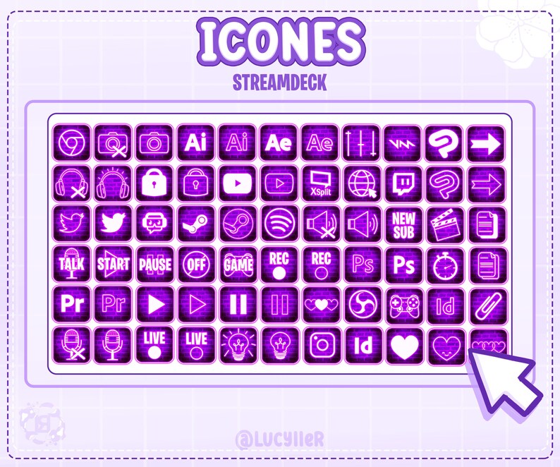 Icones Elgato Streamdeck Neon Purple App Twitch Discord - Etsy