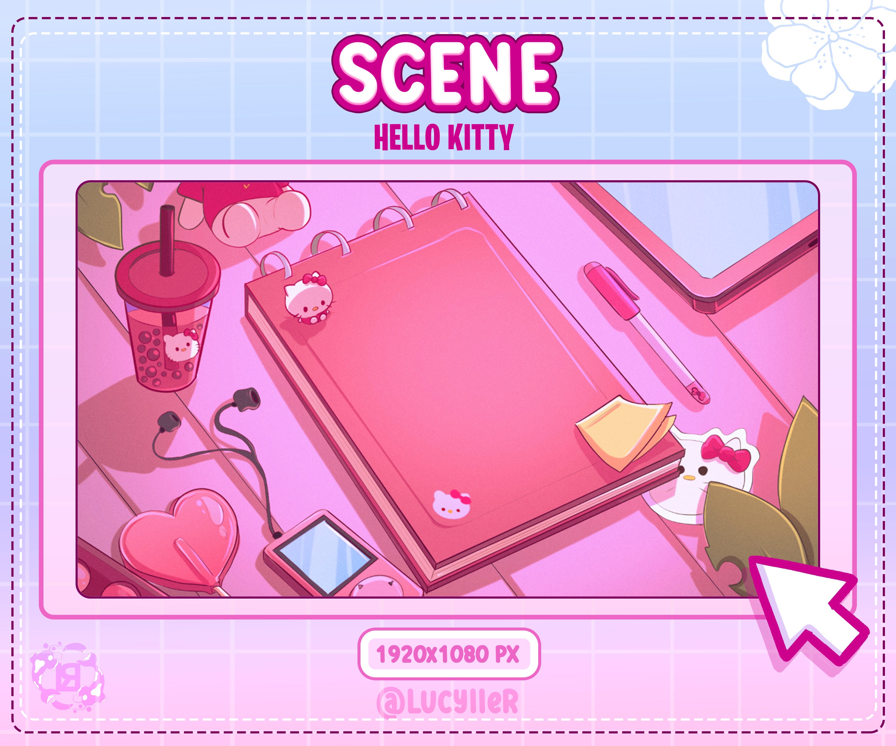 Illustrated Scene Twitch Cute Chat - Etsy