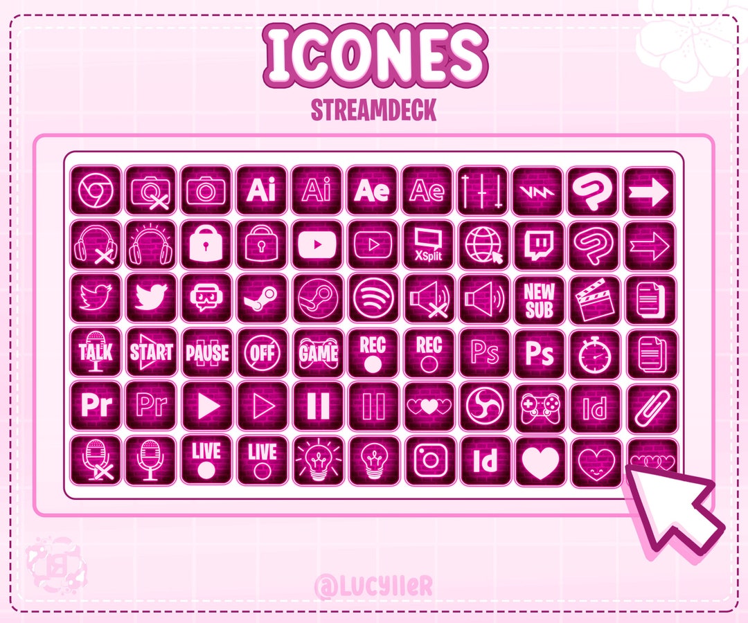 Icones Elgato Streamdeck Neon Pink App Twitch Discord - Etsy