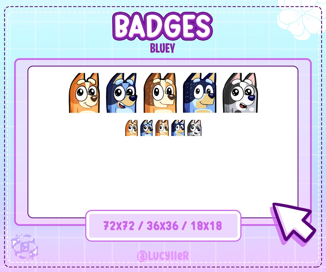 Twitch Kick Bluey Character Badges - Etsy
