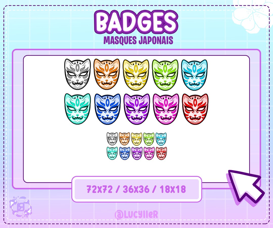 Japanese Oni Masks Twitch Kick Badges - Etsy