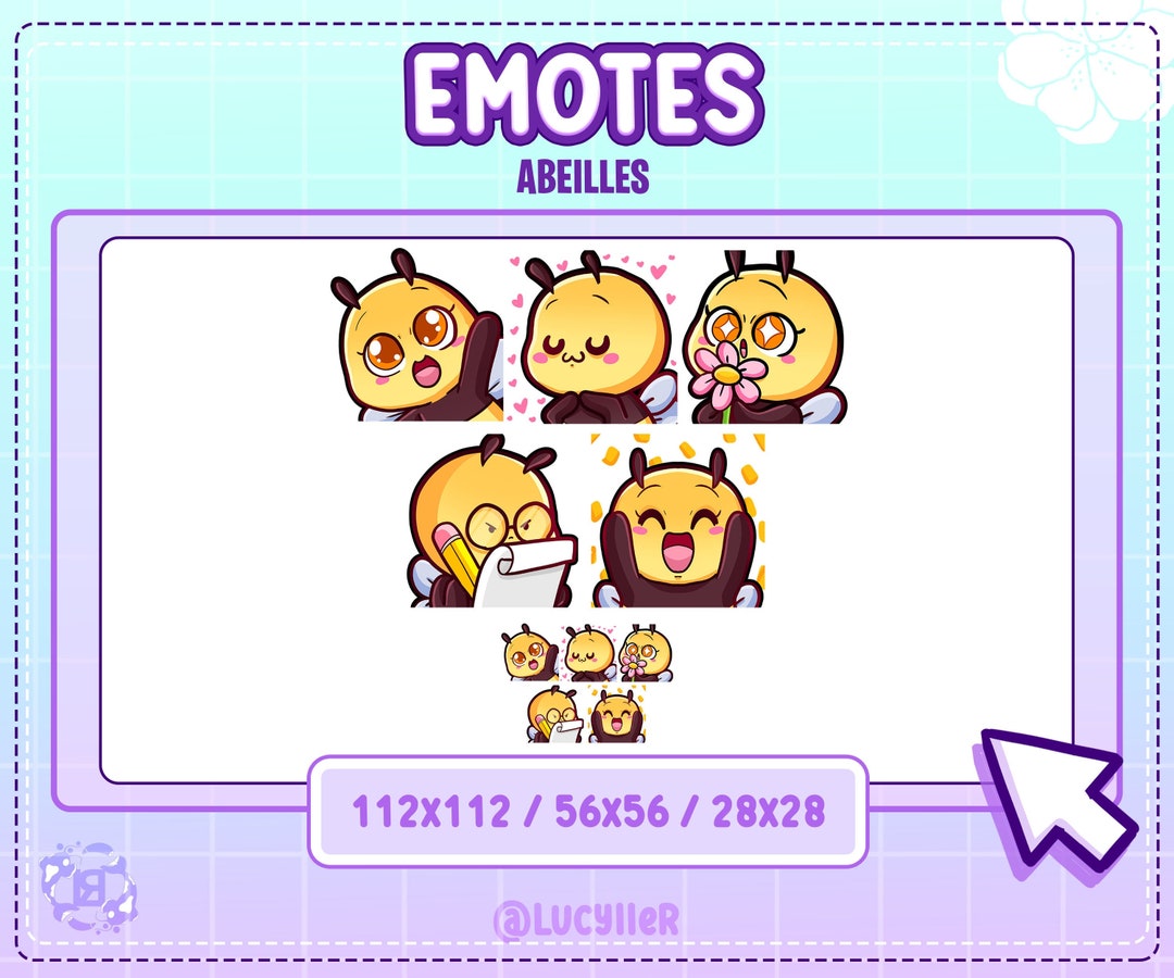 Emote Twitch Discord Bee Pastel Cute - Etsy