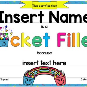 Bucket Filling Editable Template - Etsy