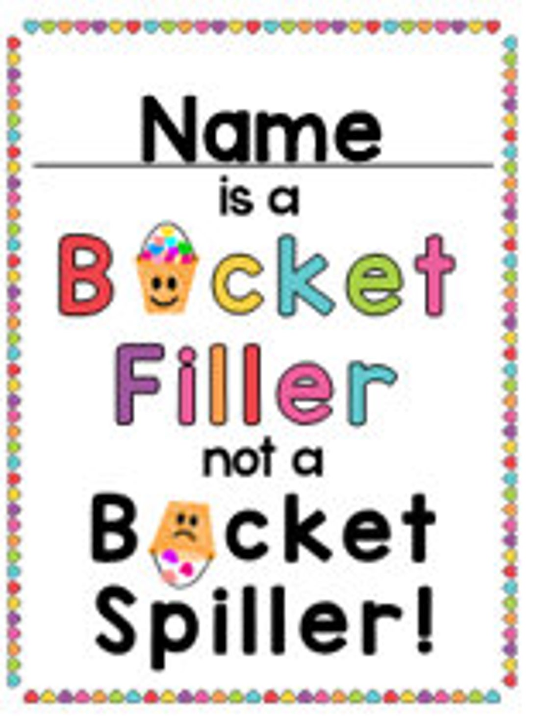 Bucket Filling Editable Template - Etsy
