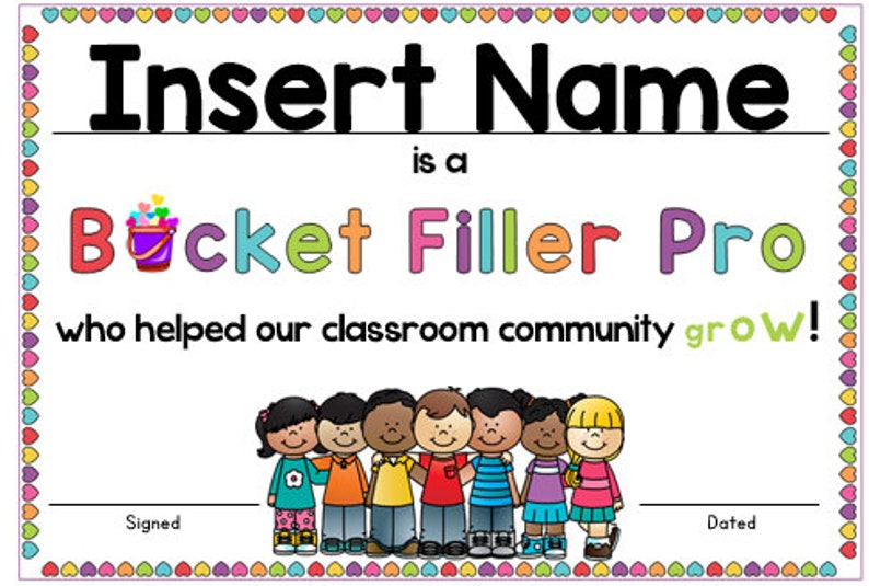 Bucket Filling Editable Template - Etsy