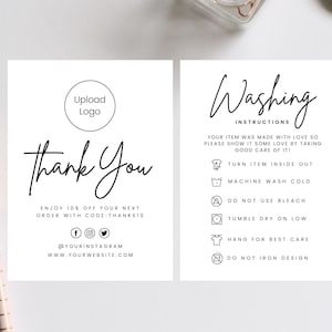 EDITABLE washing instructions Printable washing instructions | Etsy