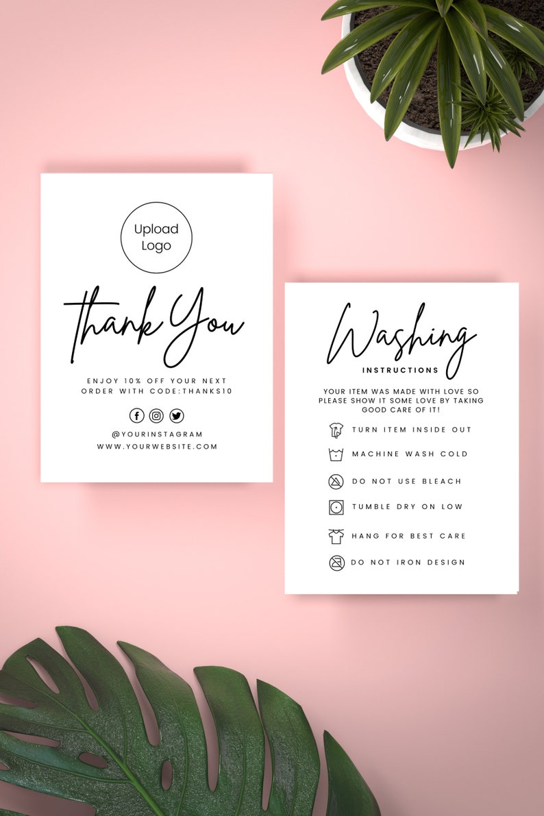 EDITABLE Washing Instructions Printable Washing Instructions - Etsy