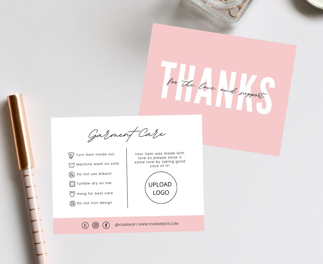 EDITABLE Washing Instructions Printable Washing Instructions - Etsy