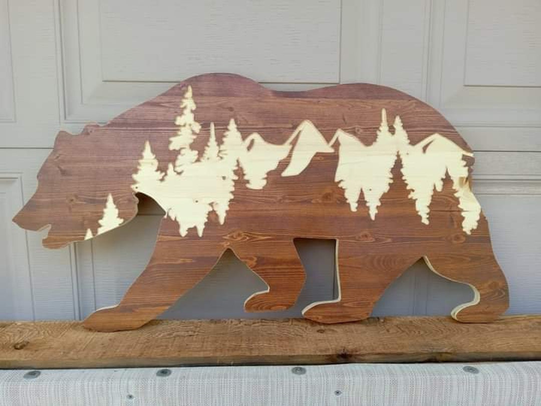 Bear With Mountain Scene Digital File JPG/SVG/PNG - Etsy