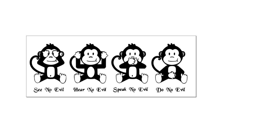 4 Wise Monkeys SVG - Etsy