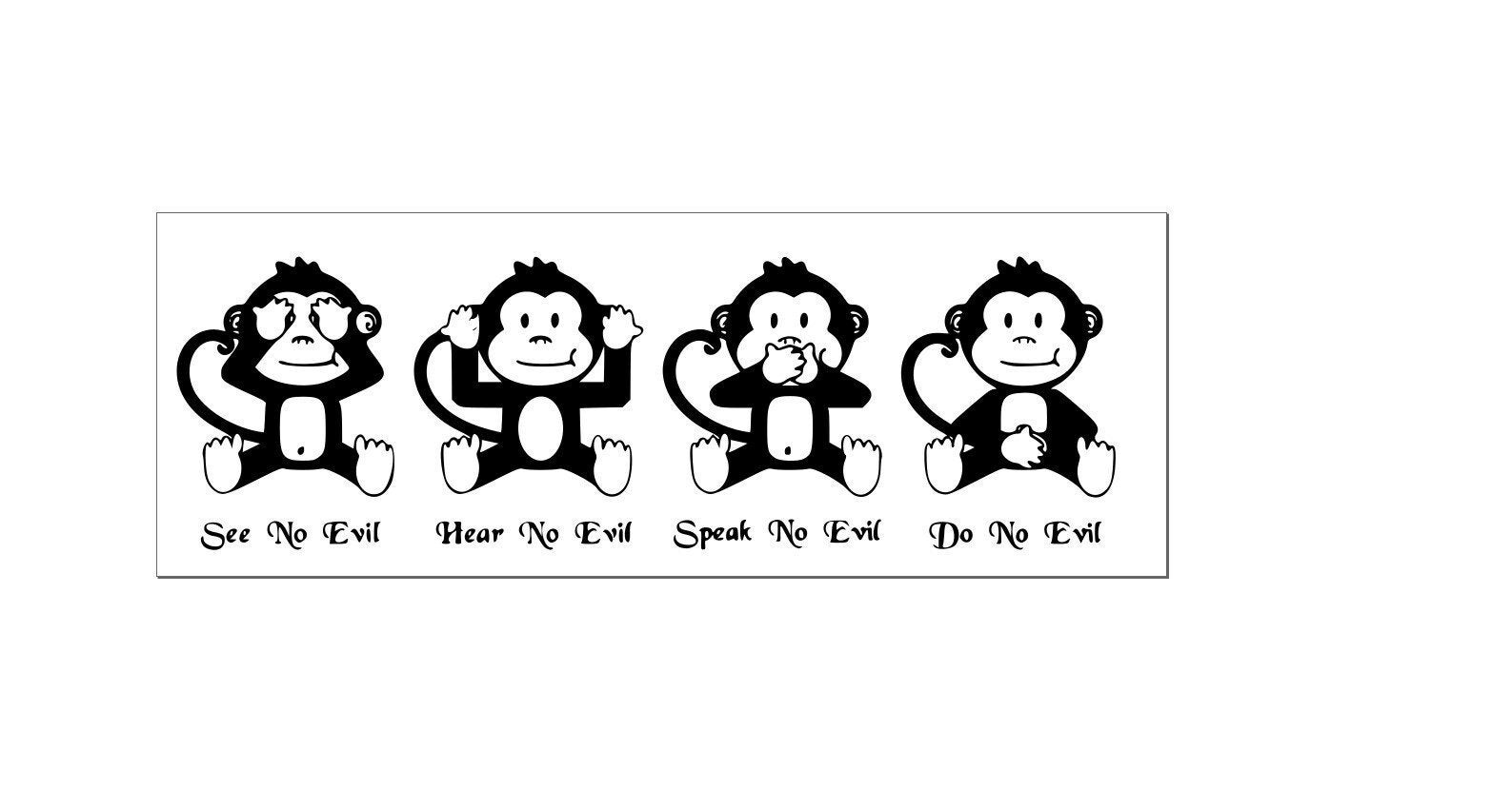 4 Wise Monkeys SVG - Etsy