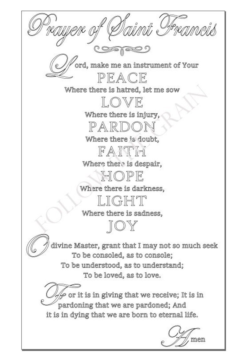 The Prayer of St. Francis Digital File for Engraving SVG/JPG/PNG - Etsy