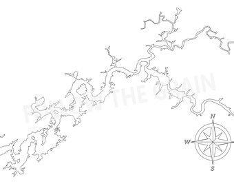 Watts Bar Lake Tennessee Map Shape Silhouette Svg Png Dxf Pdf Eps ...