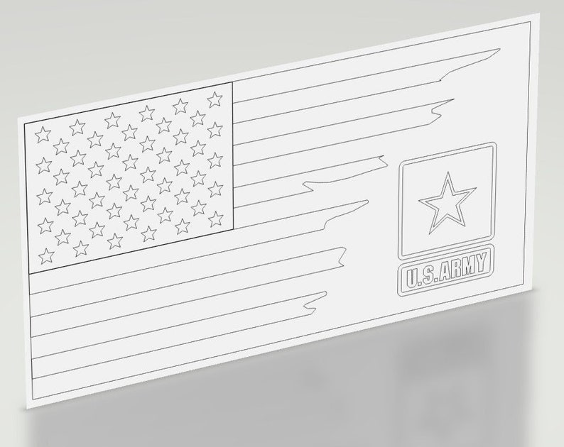 Tattered American Flag With the Army Logo V2 SVG Digital File - Etsy