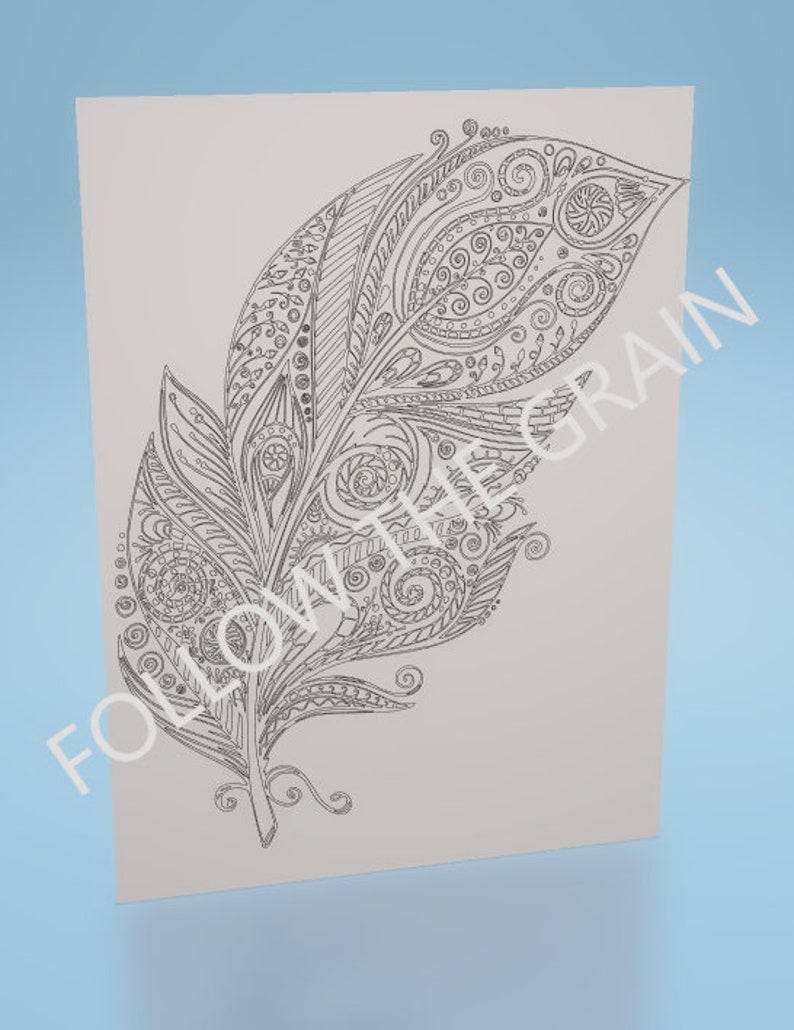 Mandala Feather Digital File - Etsy