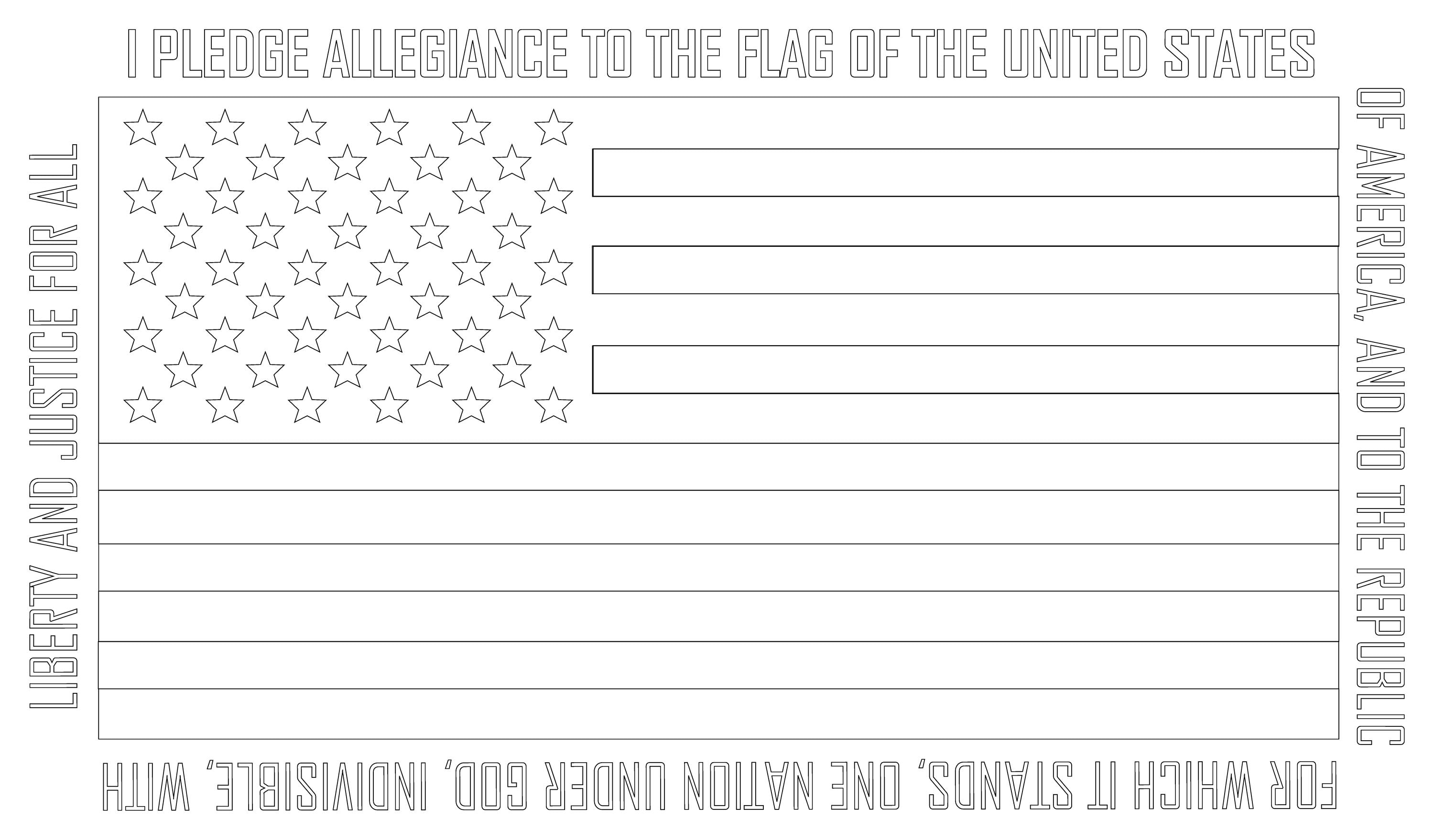 American Flag With Pledge Border Digital File SVG/PNG/JPG - Etsy