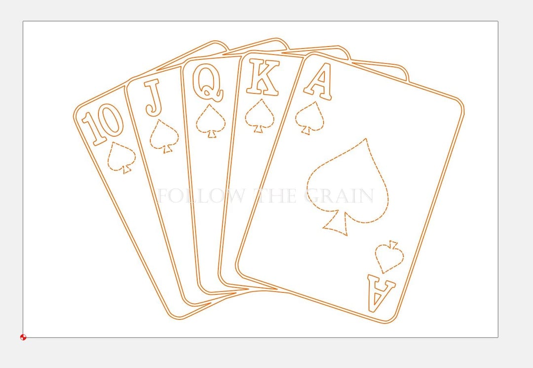 Royal Flush Spades Playing Cards Digital File for Engraving - Etsy