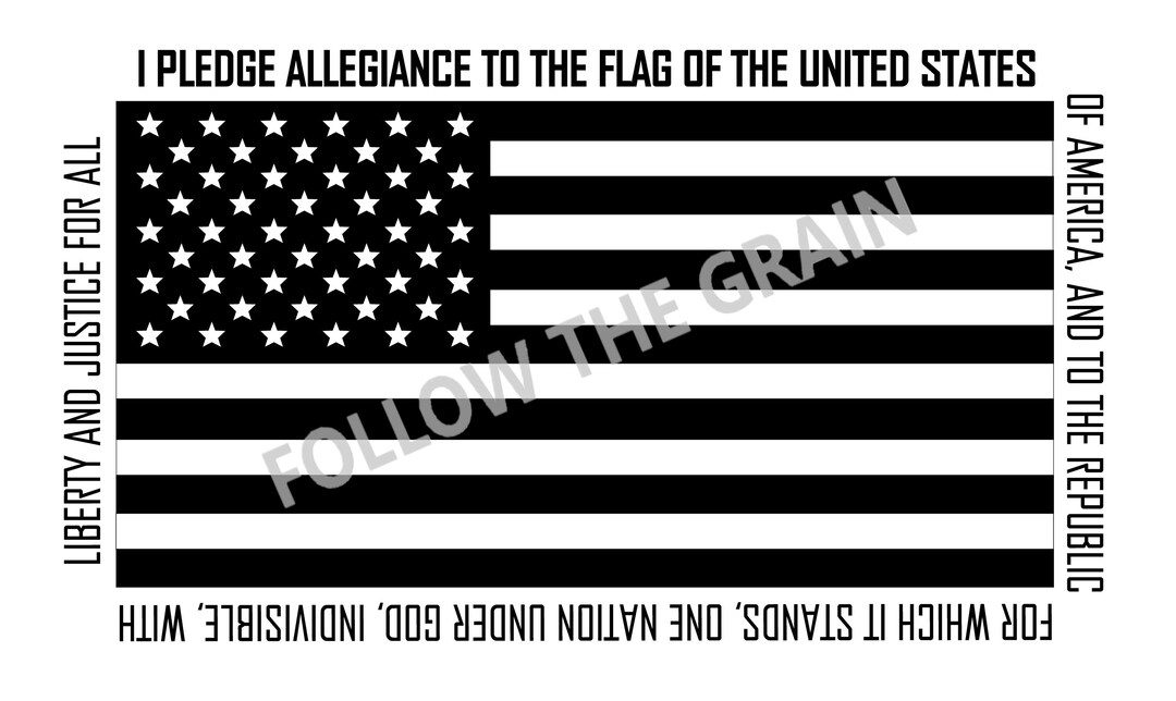 American Flag With Pledge Border Digital File SVG/PNG/JPG - Etsy