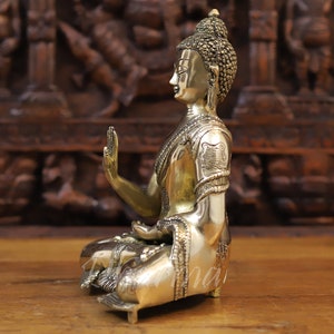 Brass Royale Buddhist Inscription Embossed Medicine Buddha in ...