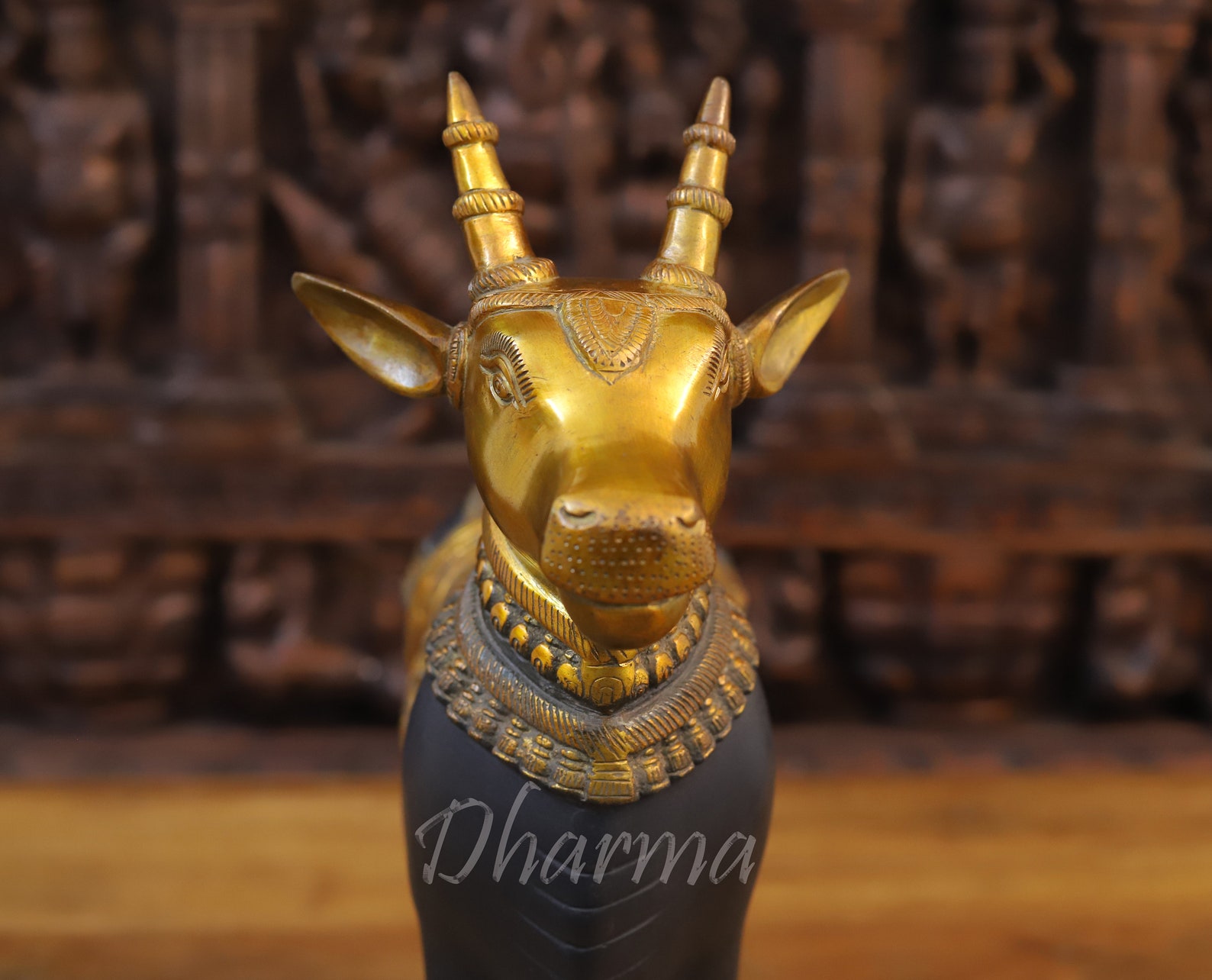 Brass Mighty Shivanandi Bull With Bells in Matte Black and - Etsy