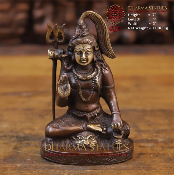Brass Shambu Narayana lord Shiva Sitting on a Lion Head - Etsy